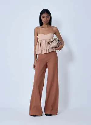 Chloé Flared Cotton Canvas Pants