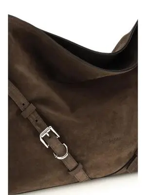Givenchy Medium Voyou Shoulder Bag In Glossy Leather - Black