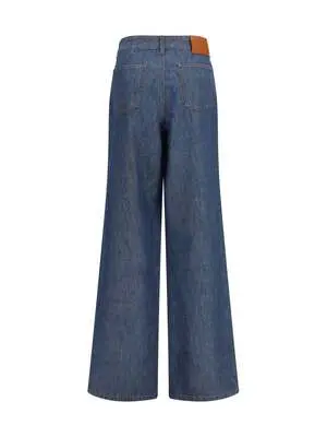 Fendi Wide-leg Chambray Jeans