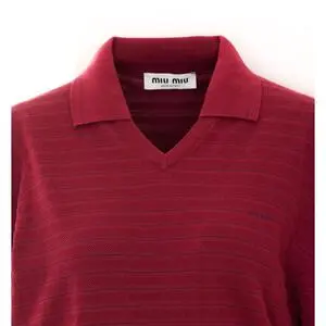 Miu Miu Mini Logo V-neck Polo