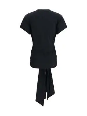 TOTEME Draped-waist Jersey T-shirt - Black