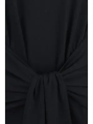 TOTEME Draped-waist Jersey T-shirt - Black