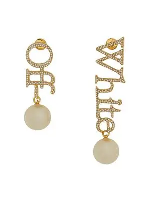 Off-White Orecchini Con Logo - Gold