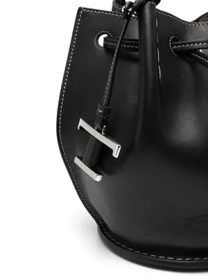 TOD'S Logo-charm Leather Mini Bucket Bag