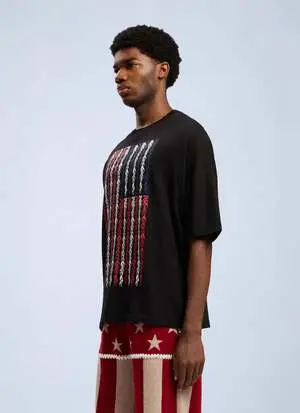 Palm Angels Flames Flag Loose T-shirt