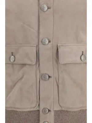 Brunello Cucinelli Suede Jacket - Cream