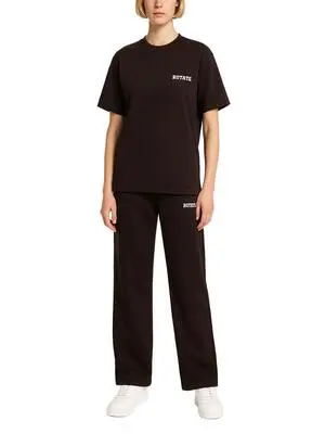ROTATE BY BIRGER CHRISTENSEN Logo Wide Leg Trousers - Brown