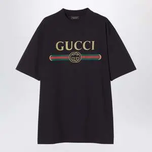Gucci Cotton And Silk Jersey Logo-print T-shirt - Black