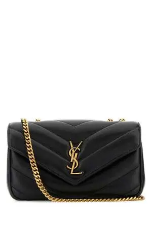 Saint Laurent Leather Small Loulou Shoulder Bag - Black
