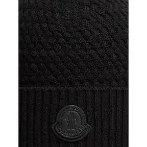 Moncler Cashmere And Virgin Wool Beanie - Black