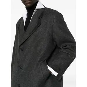 Prada Single Breasted Wool Coat - Gray