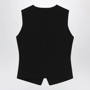 Max Mara Viscose Crepe Yarn Vest - Black
