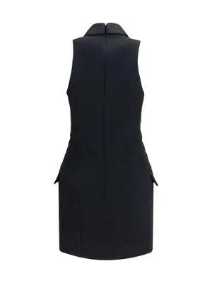 Balmain Grain De Poudre Belted Dress