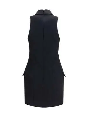 Balmain Grain De Poudre Belted Dress