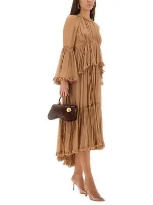 Zimmermann Hypnotic Peplum Ruffle Dress - Cream