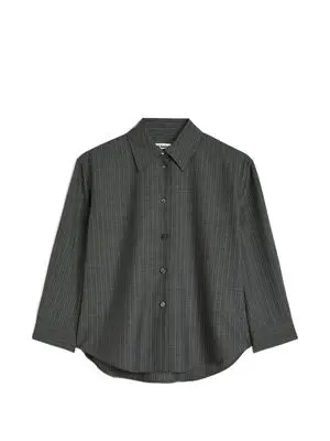 JIL SANDER Wool Pinstripe Shirt - Multicolor