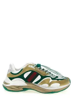 Gucci 2.0 Suede And Gg Fabric Sneakers - Green