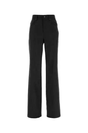 Balenciaga Embroidered Wool Palazzo Pant - Multicolor
