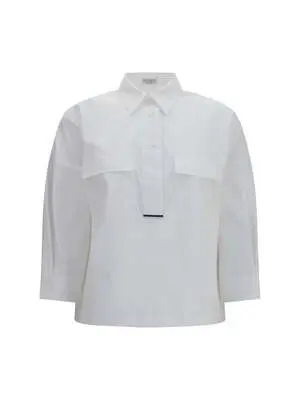Brunello Cucinelli Cotton Shirt With Monili Details