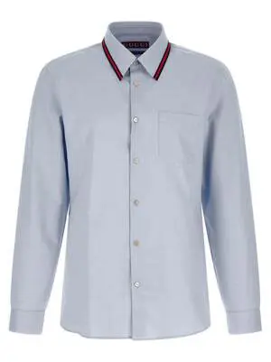 Gucci Web' Collar Shirt - Blue