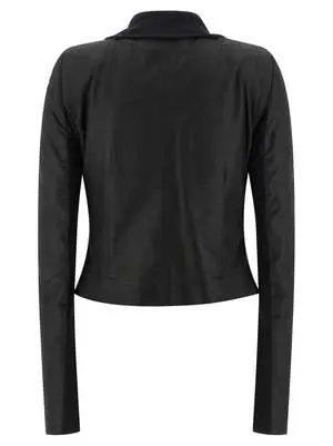 Rick Owens Scarf Biker Jacket - Black