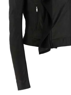 Rick Owens Scarf Biker Jacket - Black