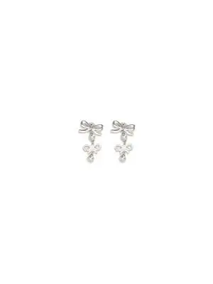 SELF-PORTRAIT Double Bow Pearl Earrings