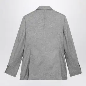 Max Mara Double-breasted Blazer In Grey Silk And Cashmere