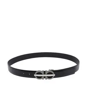 FERRAGAMO Reversible And Adjustable Gancini Belt - Black