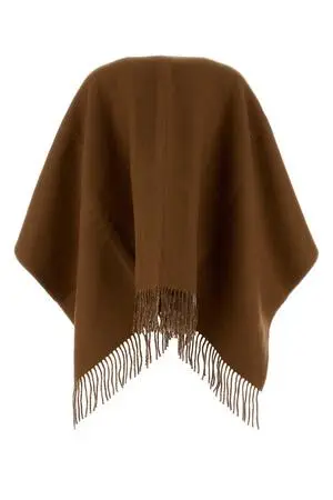 Fendi Biscuit Wool Blend Reversible Cape - Brown