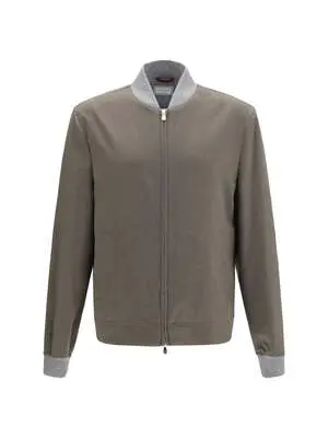 Brunello Cucinelli Cashmere Zip Up Jacket - Green