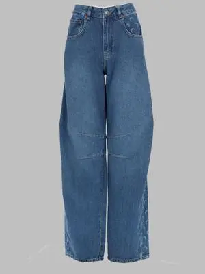 MARINE SERRE Organic Cotton Denim Jeans - Blue