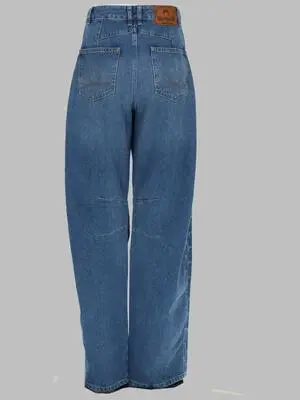 MARINE SERRE Organic Cotton Denim Jeans - Blue