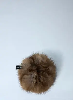 Balenciaga Faux Fur Hair Scrunchie - Cream