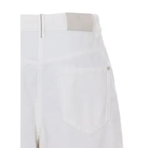 Brunello Cucinelli Relaxed Denim Trousers With Monile - White