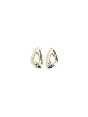 SELF-PORTRAIT Hammered Crystal Earrings - Gold