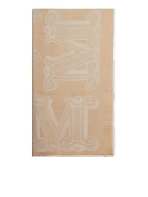 Max Mara Cotton Blend Scarf With Jacquard Logo