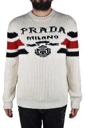 Prada Cashmere Logo Sweater - White