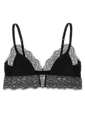 Dolce & Gabbana Lace Satin Bra - Black