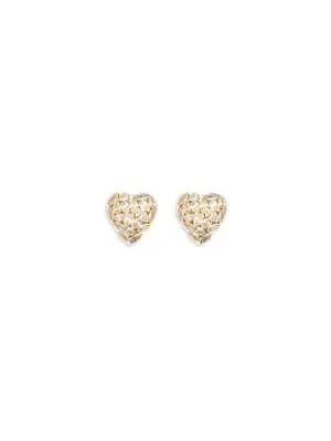 SELF-PORTRAIT Embellished Heart Earrings - Gold