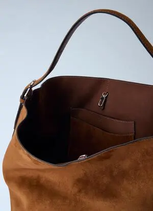 TOTEME Suede Belted Tote Bag - Brown