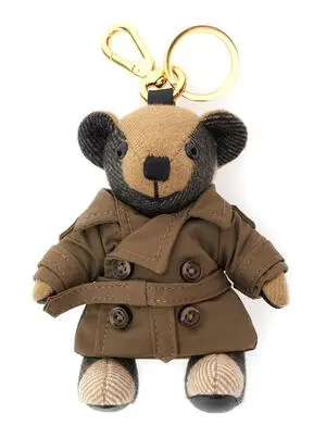 Burberry Thomas City' Brown Keychain With Bear Charm And Clasp In Cashmere Womnan - Multicolor