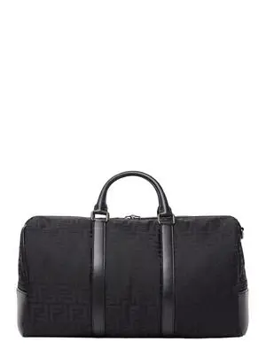 Fendi Black Travel Bag With Adjustable And Removable Tering In Tech Fabric For Menshoulder Strap With Lock And Logo Let - Multicolor