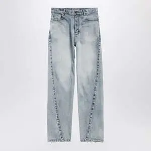 Balenciaga Twisted-seam Jeans In Faded Light Denim - Blue