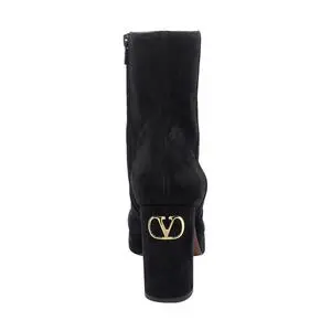 Valentino Garavani Suede Plateau Booties - Black