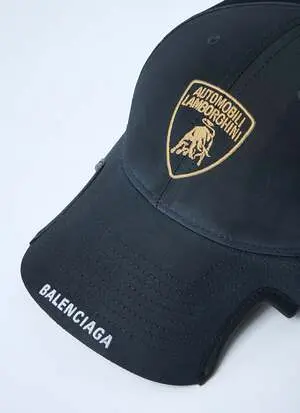 BALENCIAGA X LAMBORGHINI Logo Motif Baseball Cap