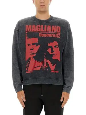 Dsquared2 Sweatshirt With Print - Gray