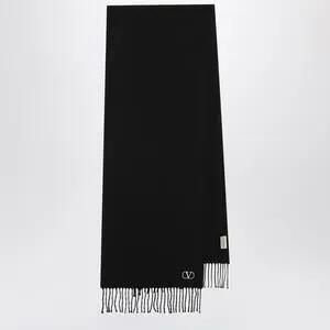 Valentino Garavani Scarf With Vlogo Embroidery - Black