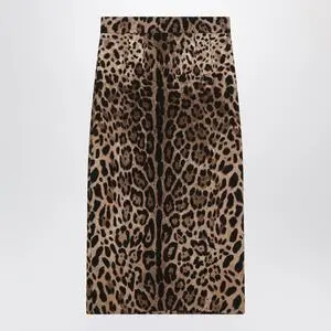 Dolce & Gabbana Leopard-print Cady Skirt - Brown