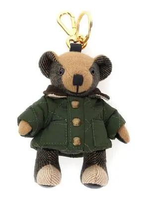 Burberry Thomas Countryside' Green Keychain With Bear Charm And Clasp In Cashmere And Metal For - Multicolor